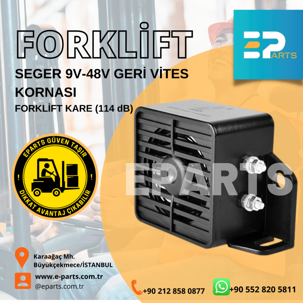 FORKLİFT SEGER 9V-48V GERİ VİTES KORNASI FORKLİFT KARE (114 dB) Fiyatı